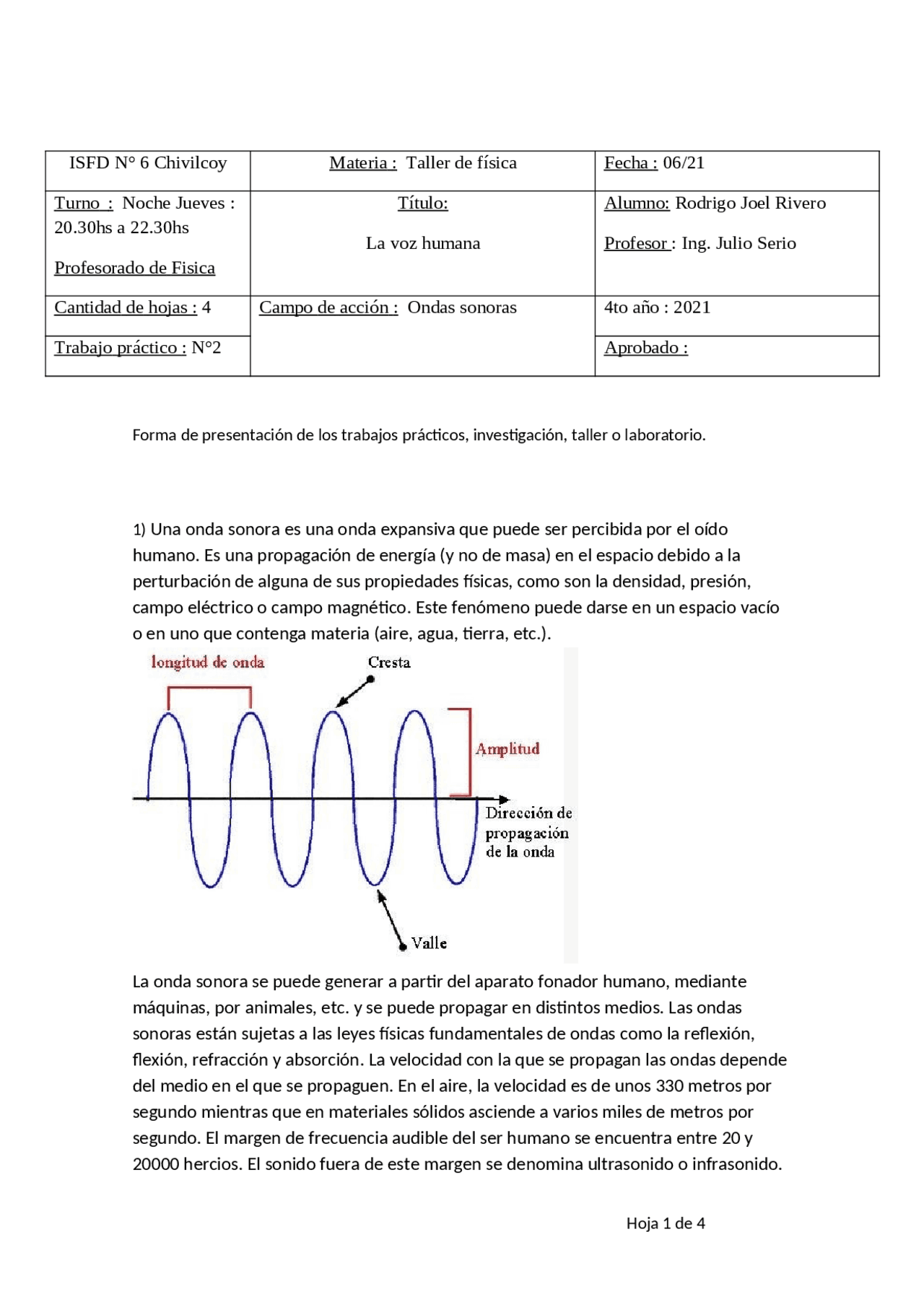 Hoja De Trabajo Sobre Ondas Ficha De Trabajo N^ 6 Ondas Mecánicas 2