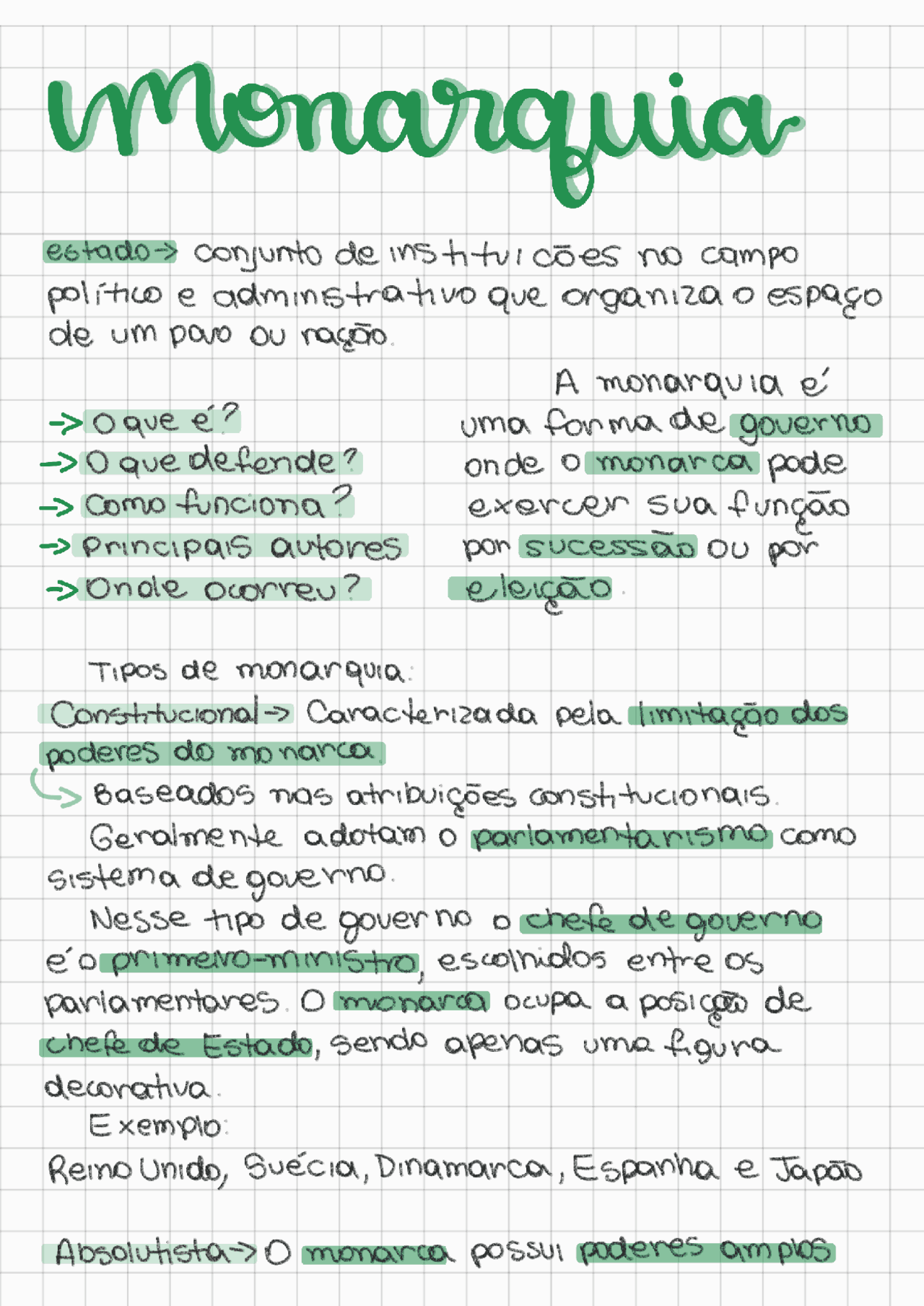 O que é a monarquia? | Resumos Sociologia | Docsity