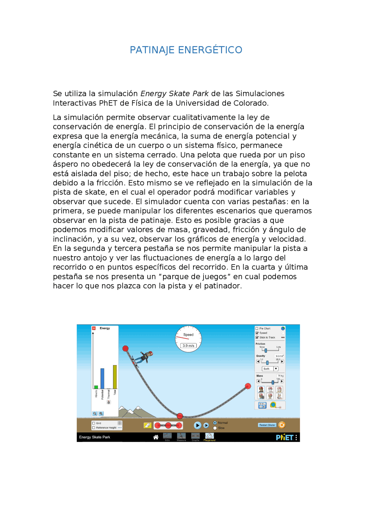 Ejercicios sobre la energia mecanica | Ejercicios de Física | Docsity