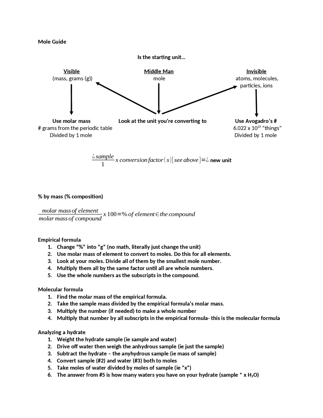 Measuring matter math notes | Study notes Chemistry | Docsity