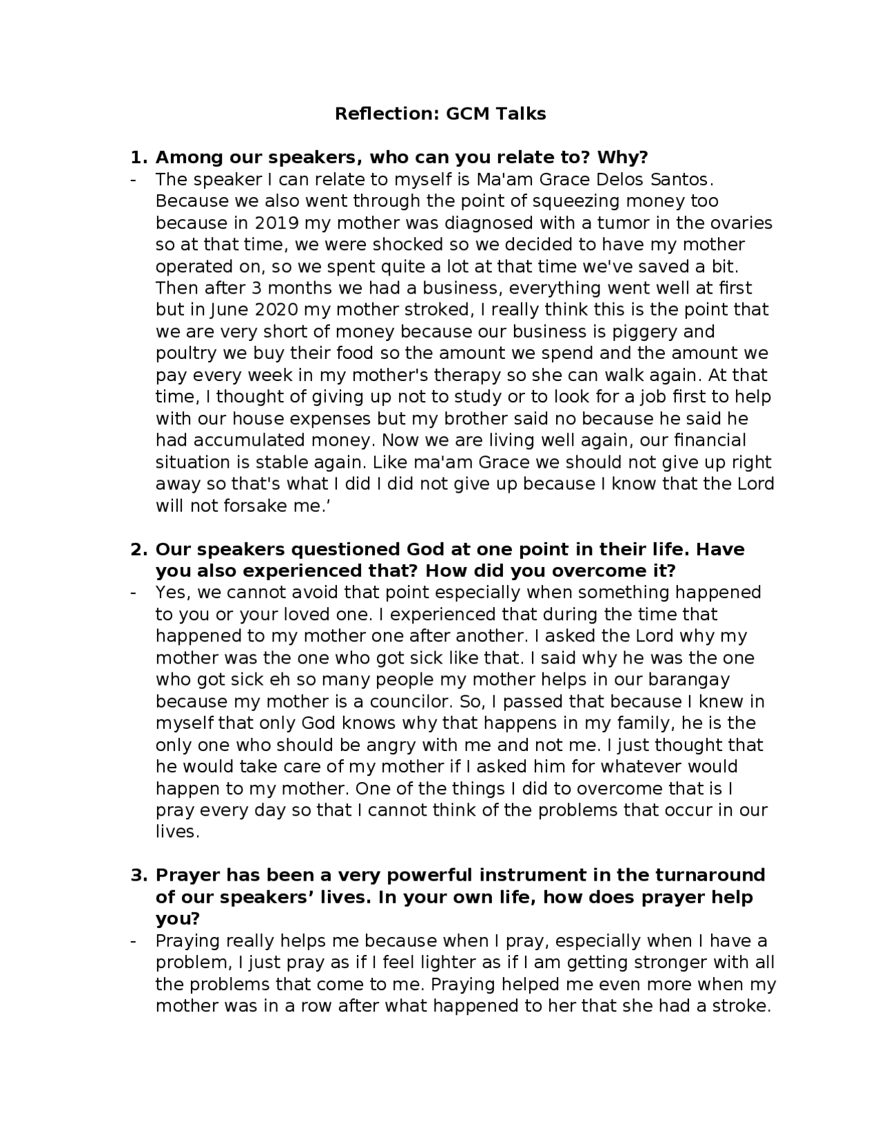 Reflectiongcmtalksdocx Schemes And Mind Maps Technical English