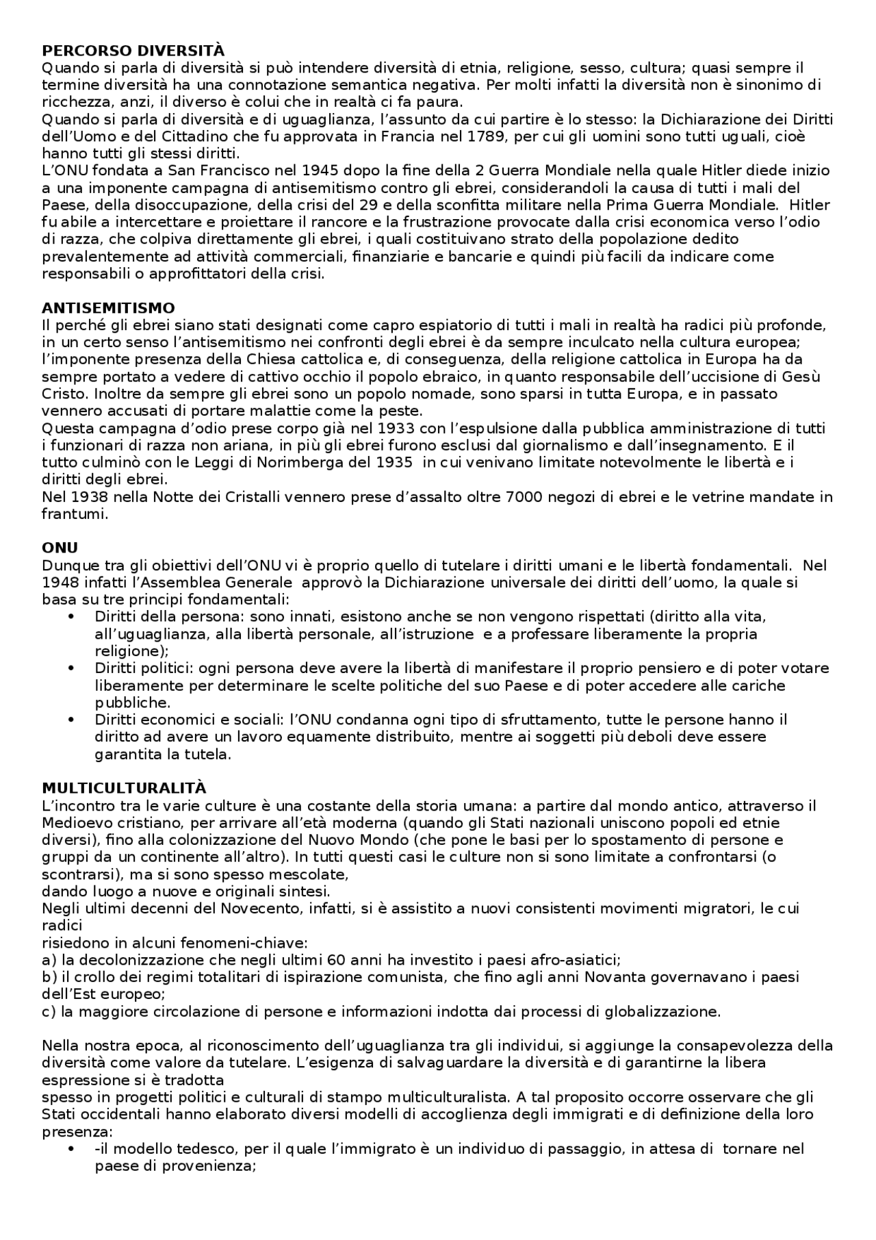 Percorso Diversità Esami Di Stato Dispense Di Scienze Umane Docsity