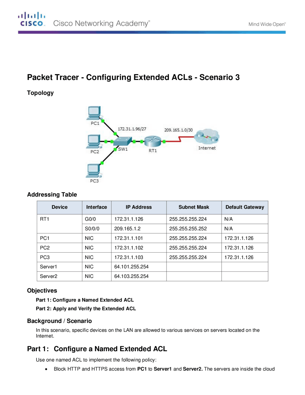 9 3 2 12 Configuring Extended Acls Scenario 3 Instructi Exams Nursing