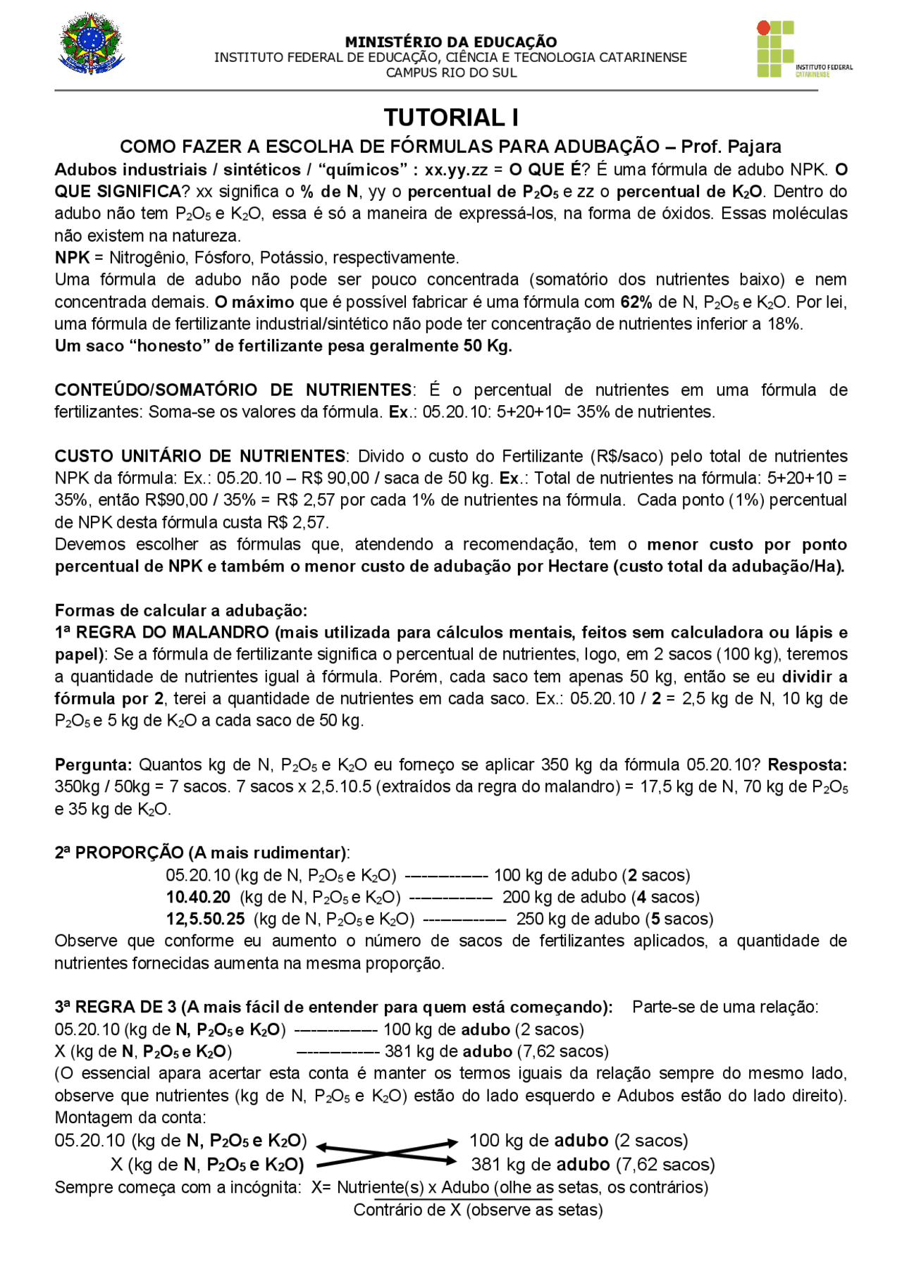 Recomendação de adubação e calagem | Manuais, Projetos, Pesquisas ...