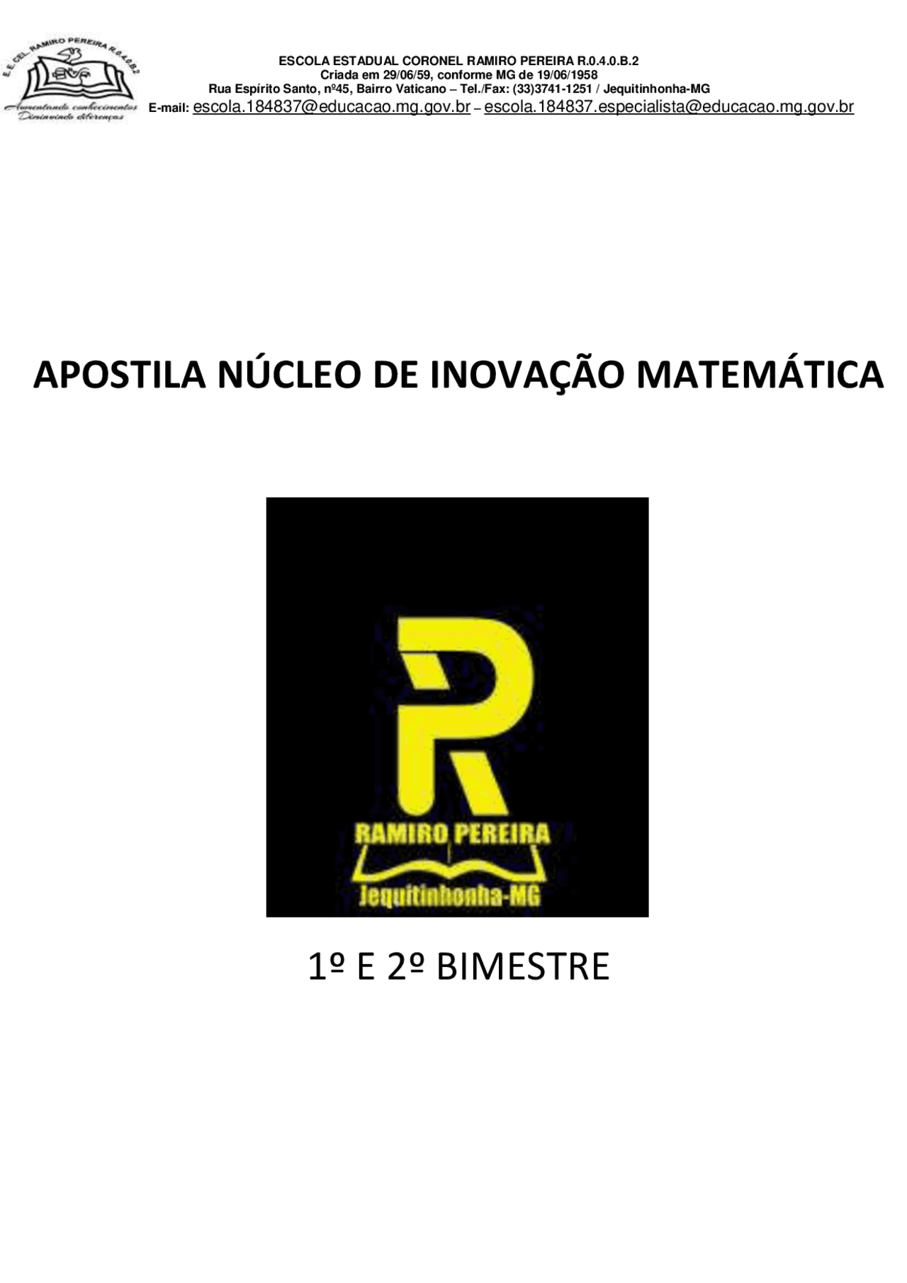 Avaliação Diagnostica De Matemática Provas Matemática Docsity