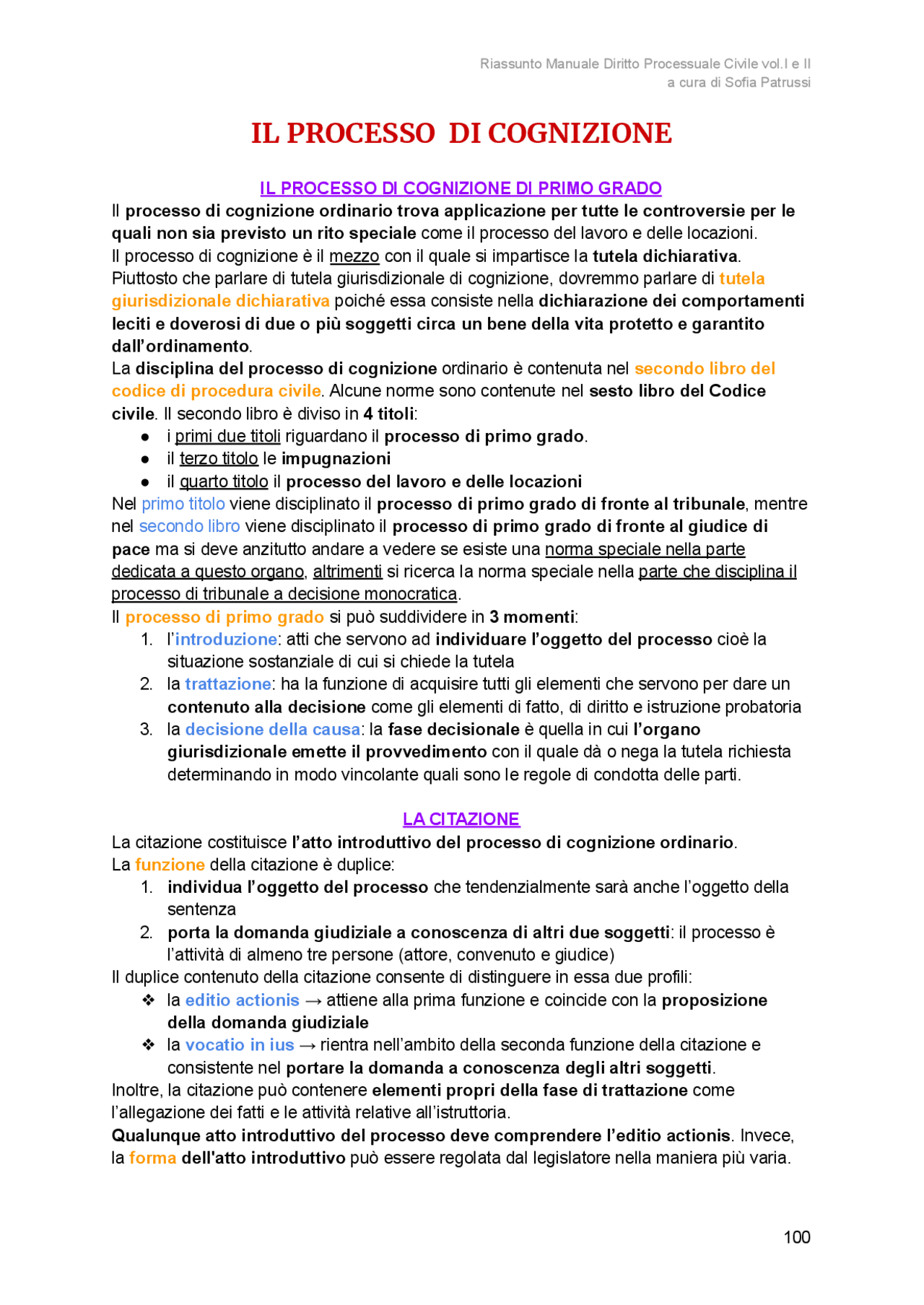 Diritto Processuale Civile Dispense Di Diritto Processuale Civile