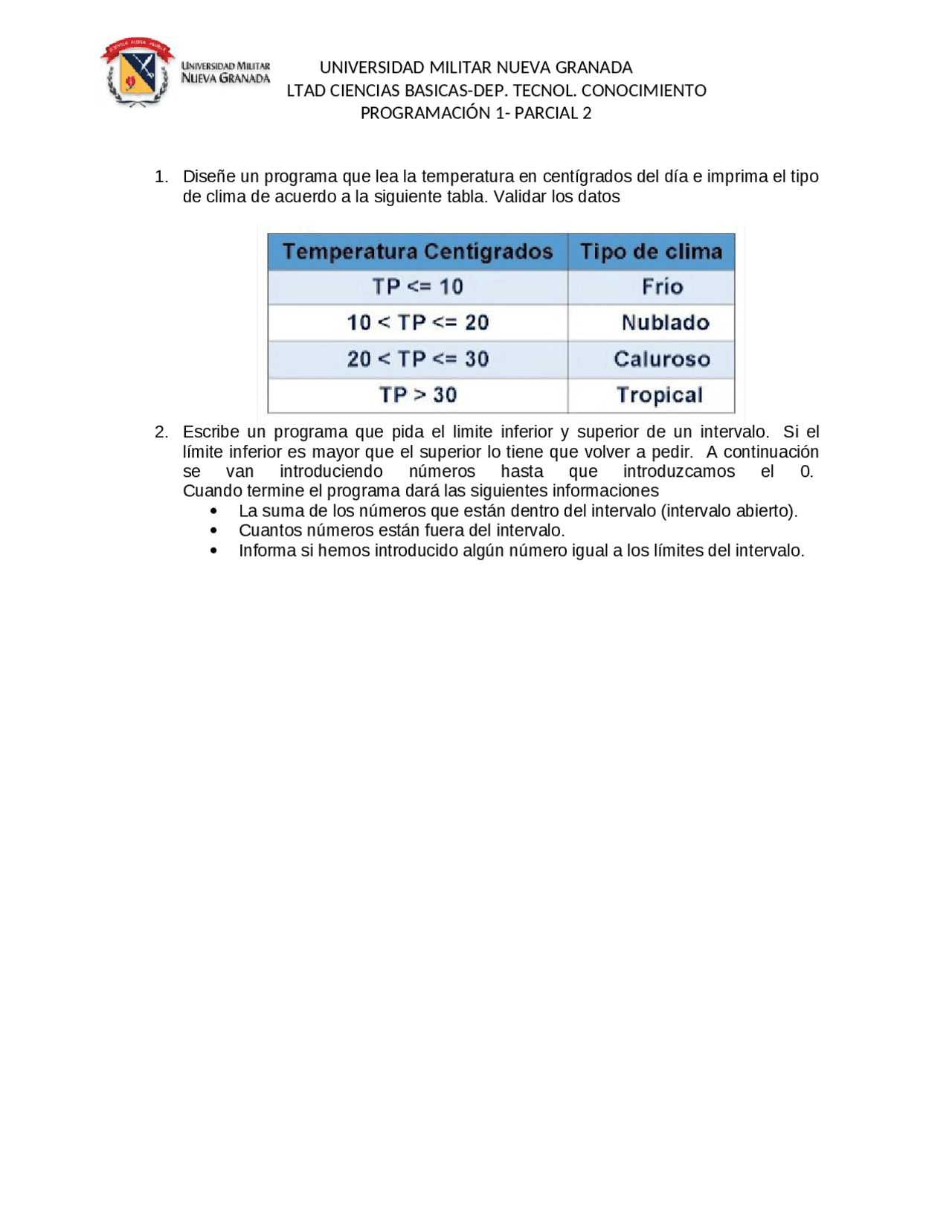 Ejercicio De Programación Exámenes De Programación C Docsity