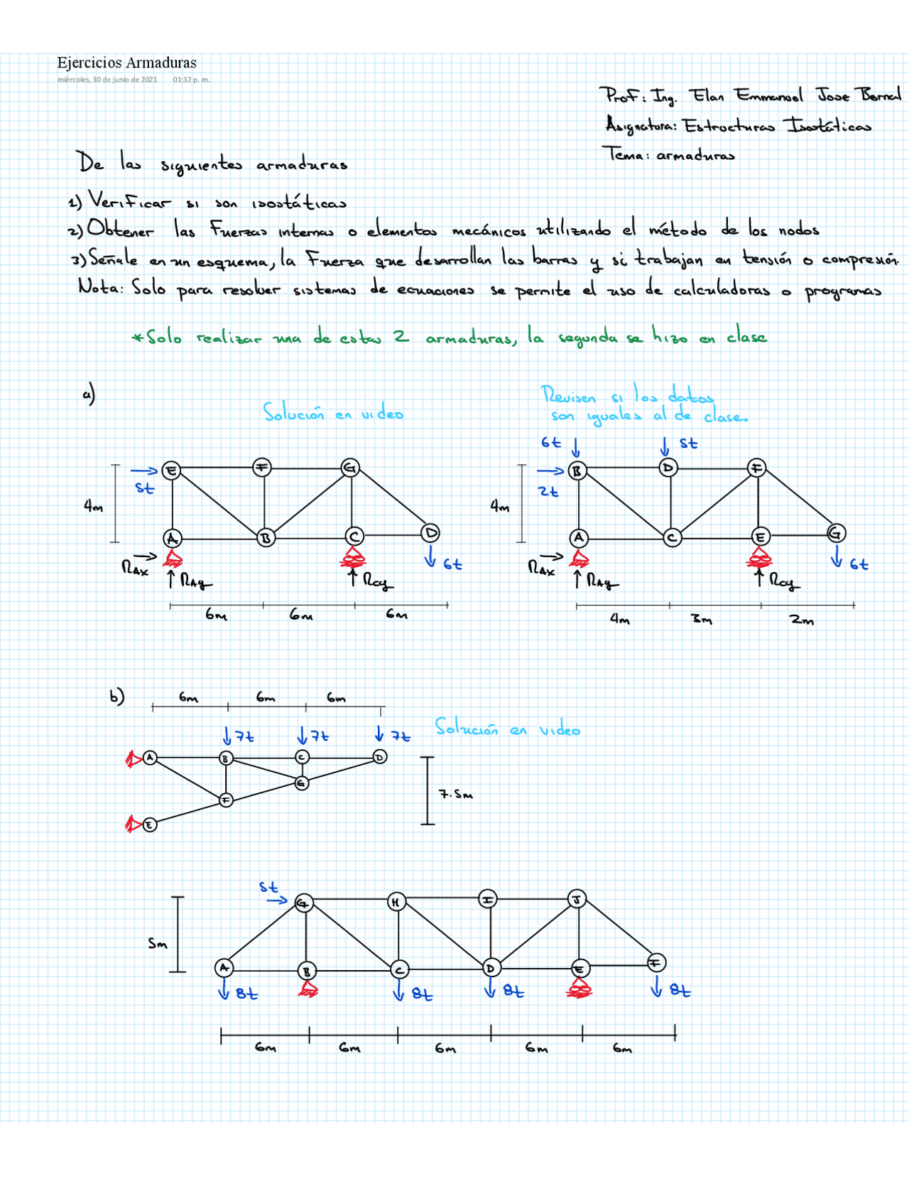 Armaduras Ejercicios Ejercicios De Estructuras Metálicas Docsity