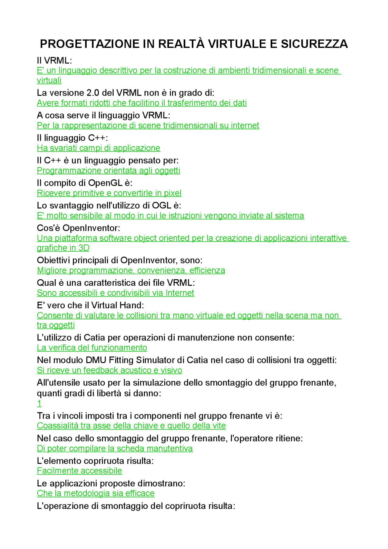 Progettazione in realtà virtuale e sicura | Prove d'esame di Sicurezza delle reti | Docsity