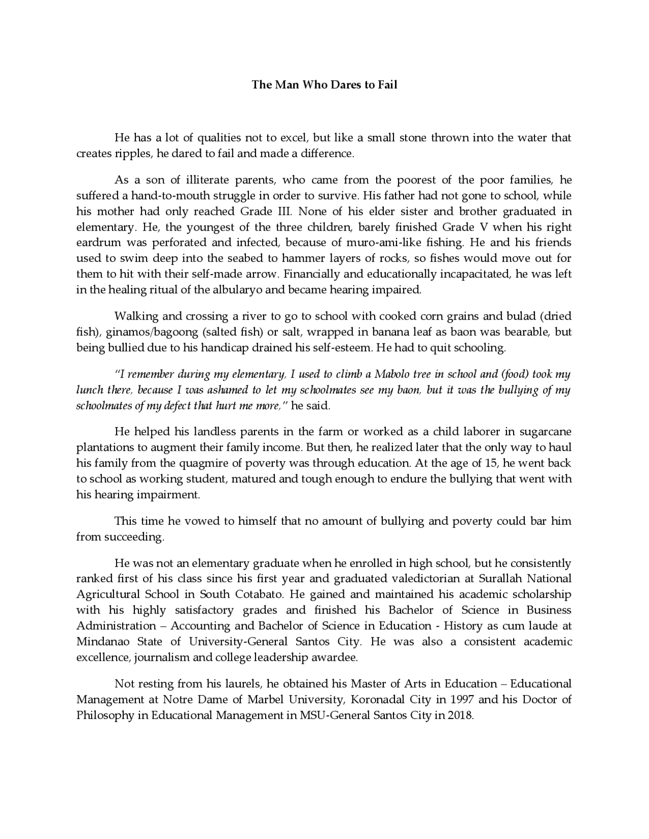 The Man Who Dared to Fail: A Story of Resilience and Triumph | Cheat ...