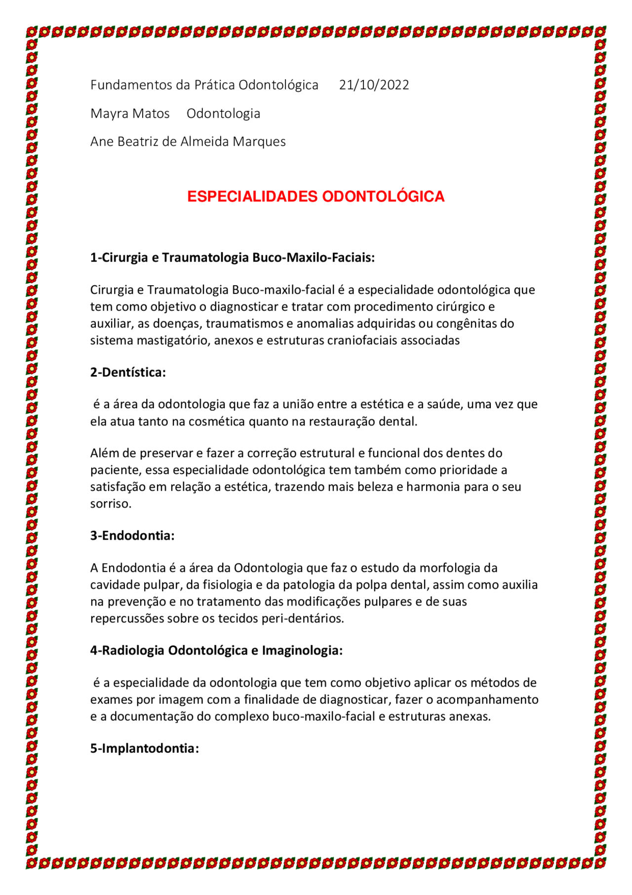 Resumos De Odontologia Esquemas Odontologia Docsity
