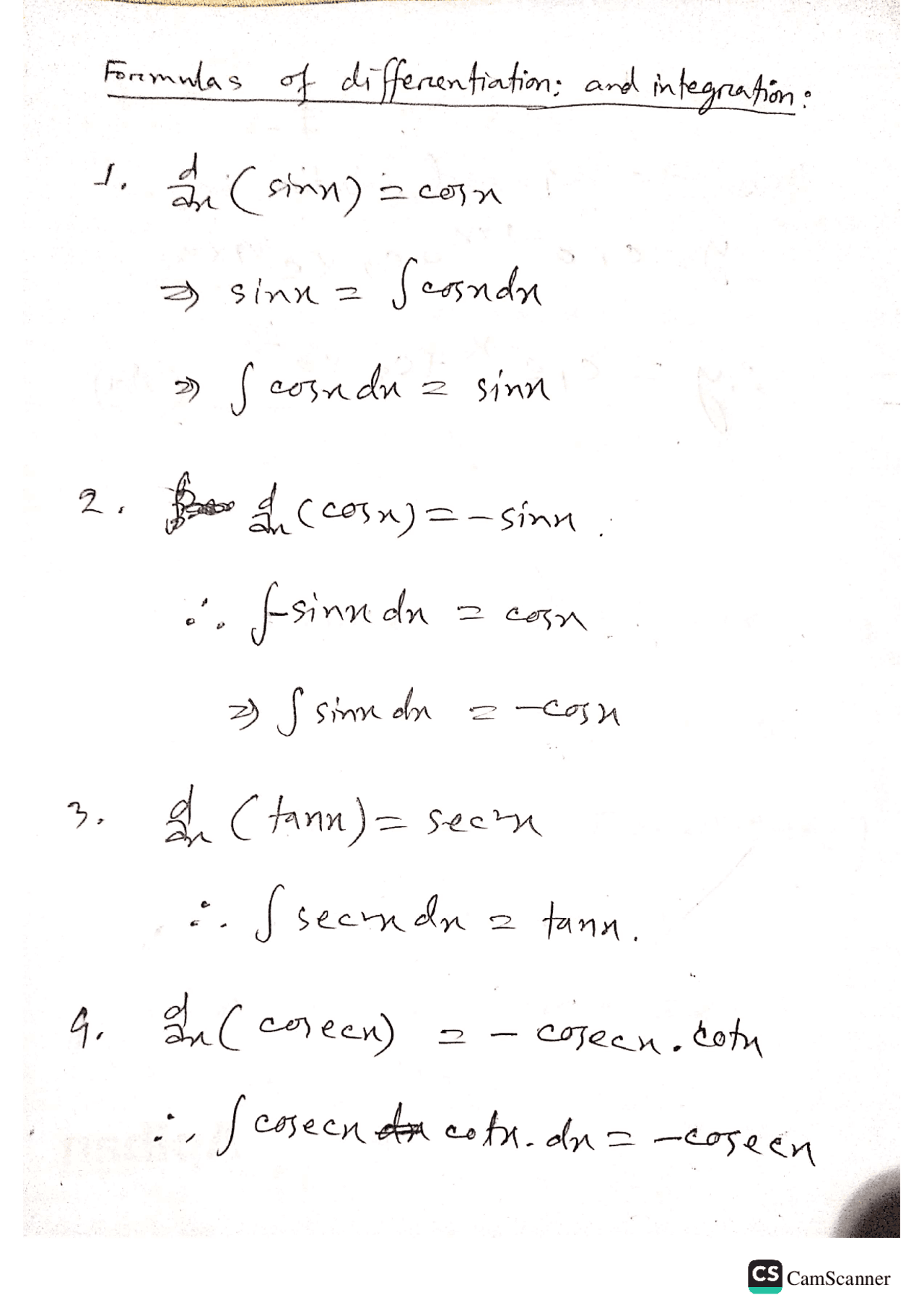 Differential and Integral Calculus | Exercises Mathematics | Docsity