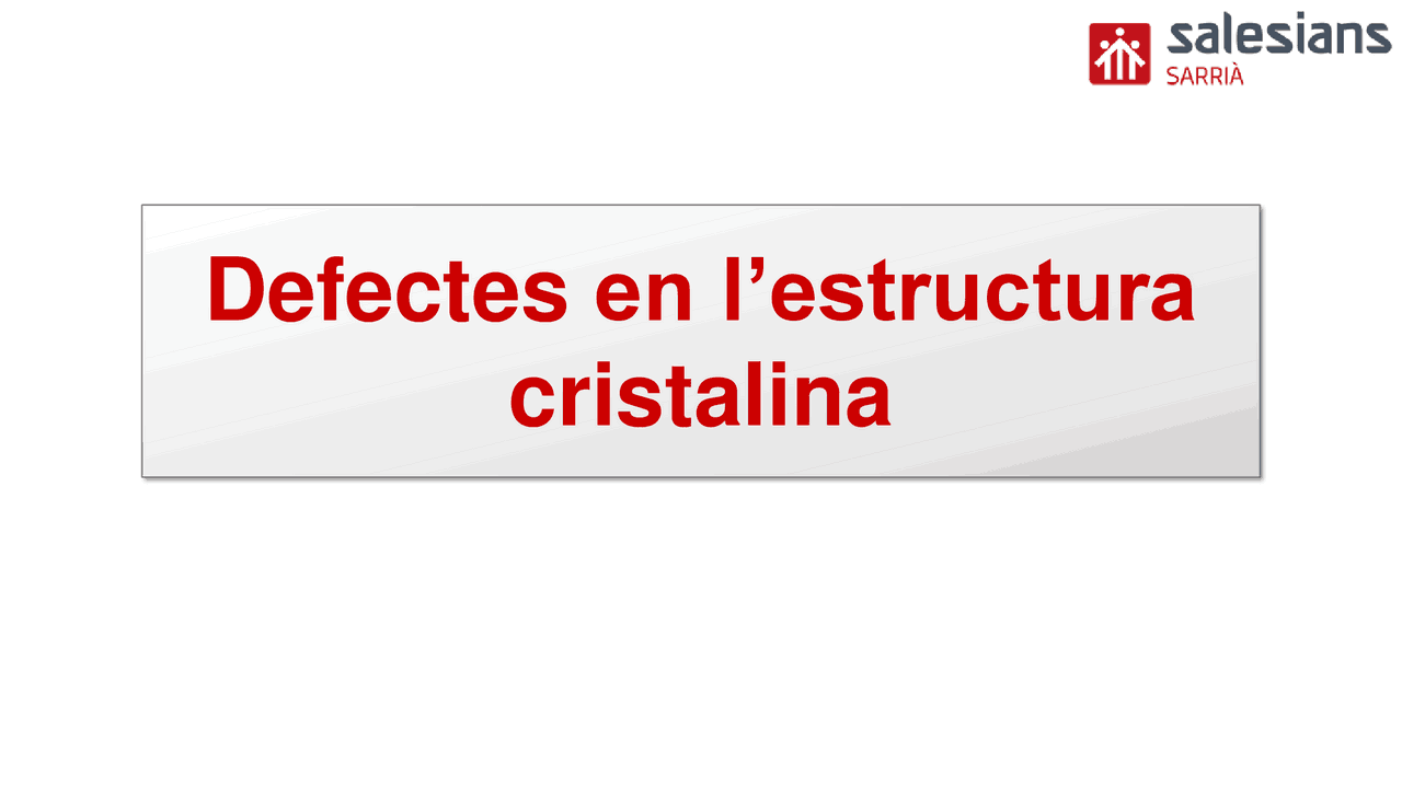 Defectos cristalinos | Monografías, Ensayos de Materiales | Docsity