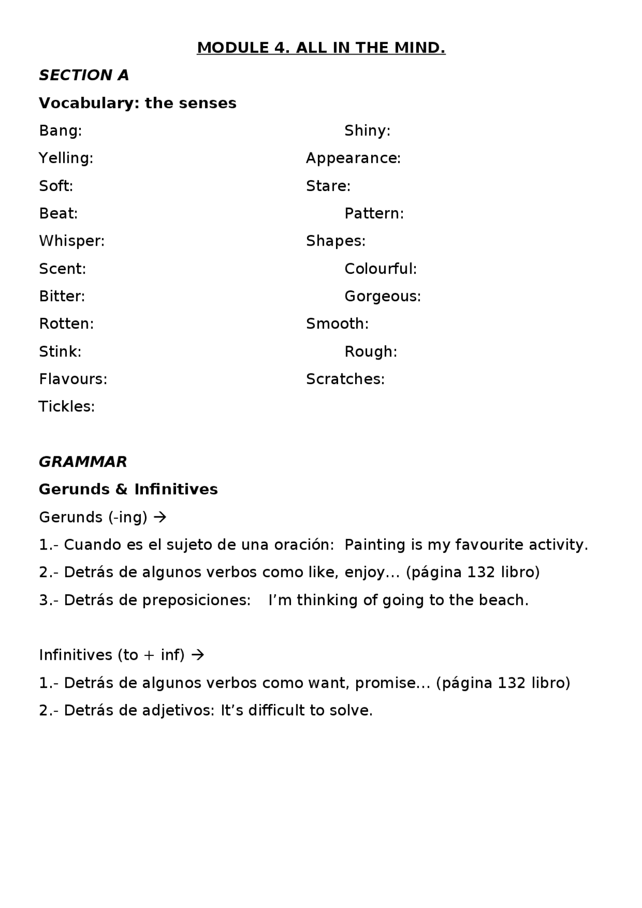 THINK AHEAD 3 DE LA ESO | Apuntes de Inglés | Docsity