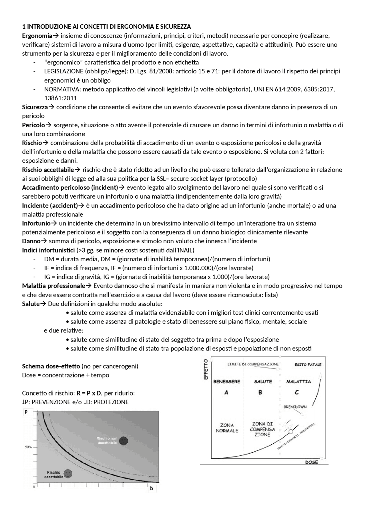 Riassunto Ergonomia E Sicurezza Schemi E Mappe Concettuali Di