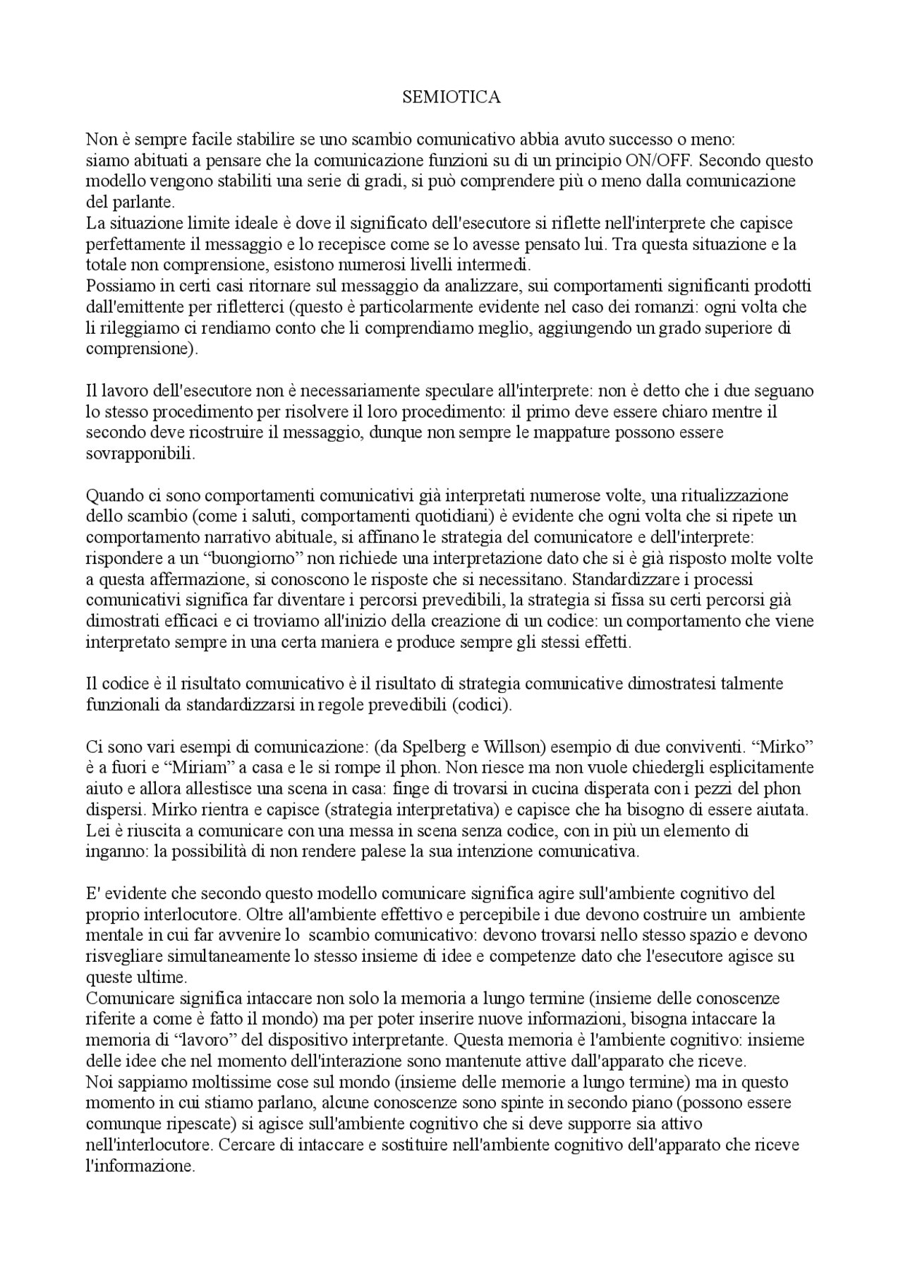 Semiotica (Pierce e Saussure) | Appunti di Semiotica | Docsity