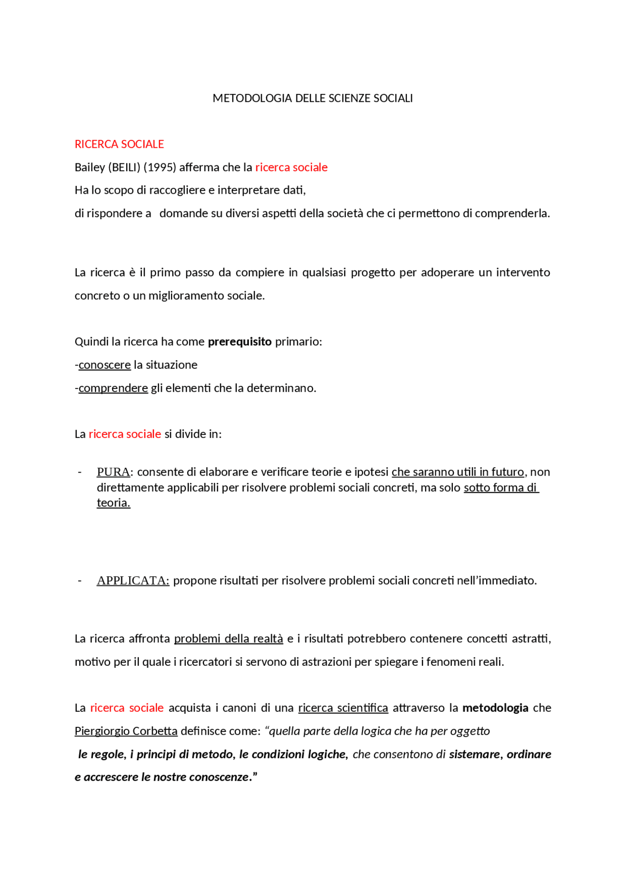 Metodologia Delle Scienze Sociali Schemi E Mappe Concettuali Di Metodologia Delle Scienze