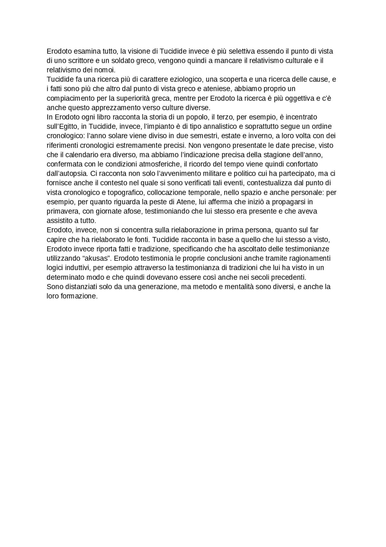 Differenze Fra Tucidide Ed Erodoto Appunti Di Greco Docsity