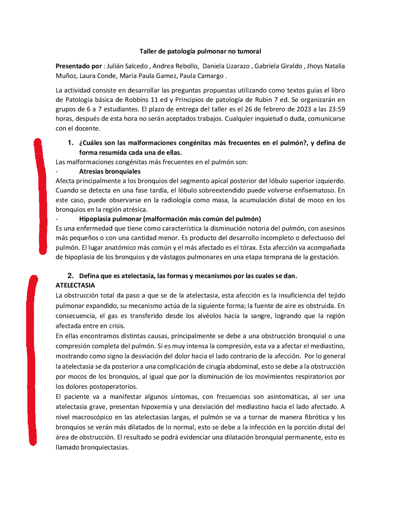Taller Patología Respiratoria Resúmenes De Patología Docsity