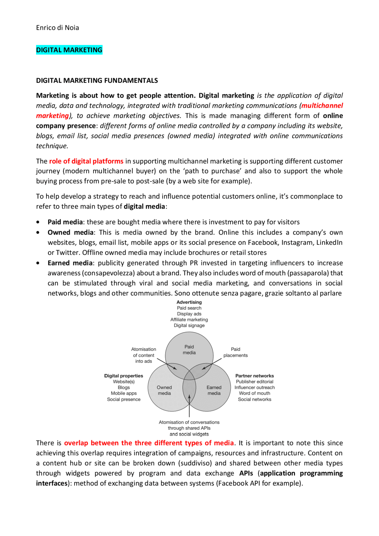 digital marketing 22-23 bettiol | Appunti di Marketing | Docsity