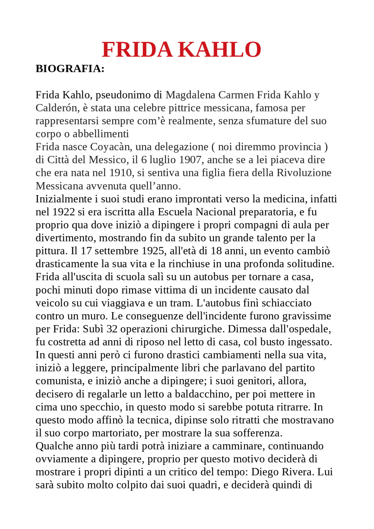 Ricerca su Frida Kahlo | Guide, Progetti e Ricerche di Elementi di ...