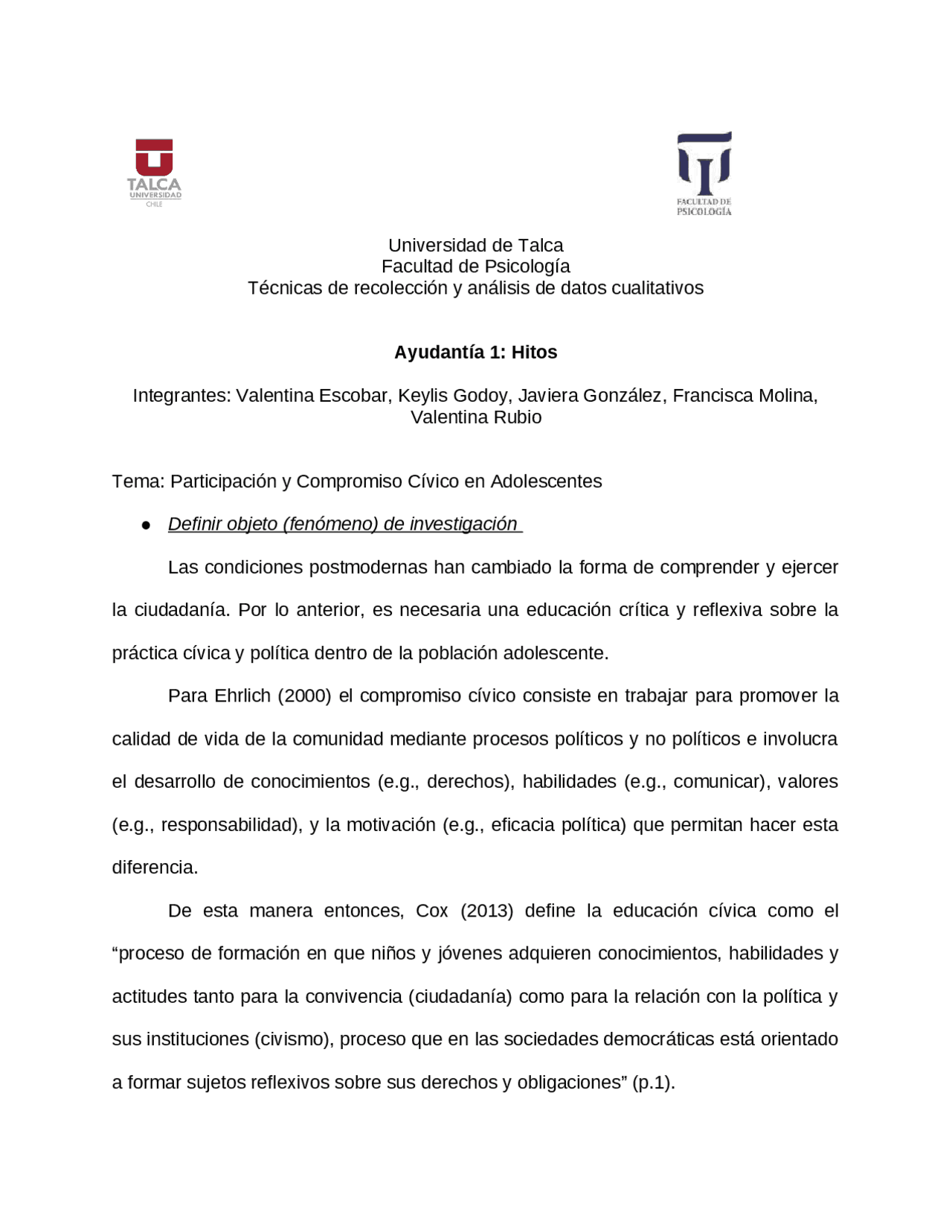 Diseño Proyecto Cualitativo Ejercicios De Análisis Económico Docsity