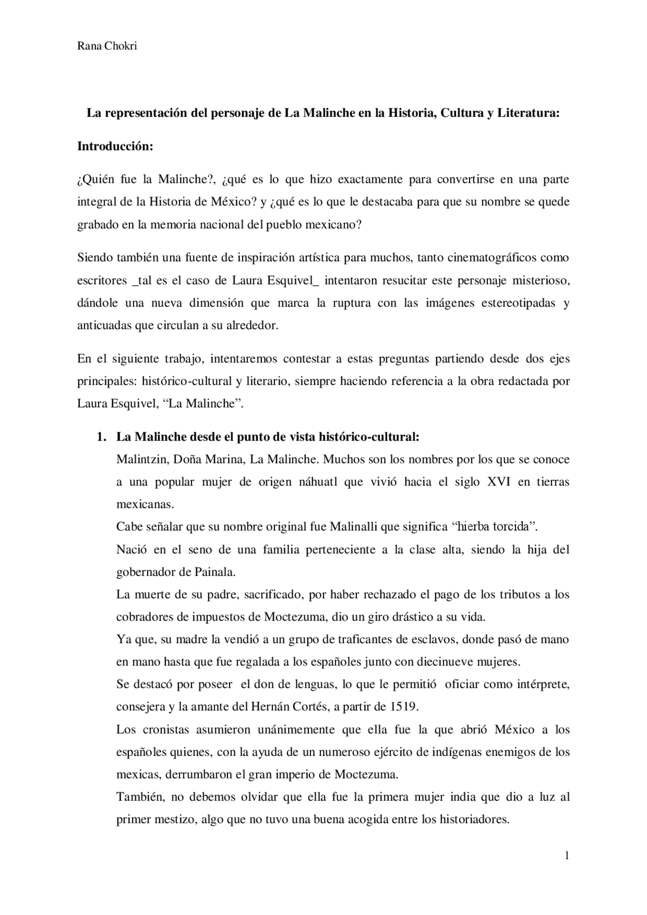 La representación del personaje de La Malinche en la Historia, Cultura ...