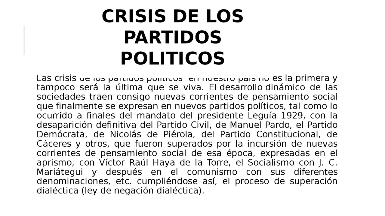 El inicio de formación de partidos políticos en nuestro pais ...