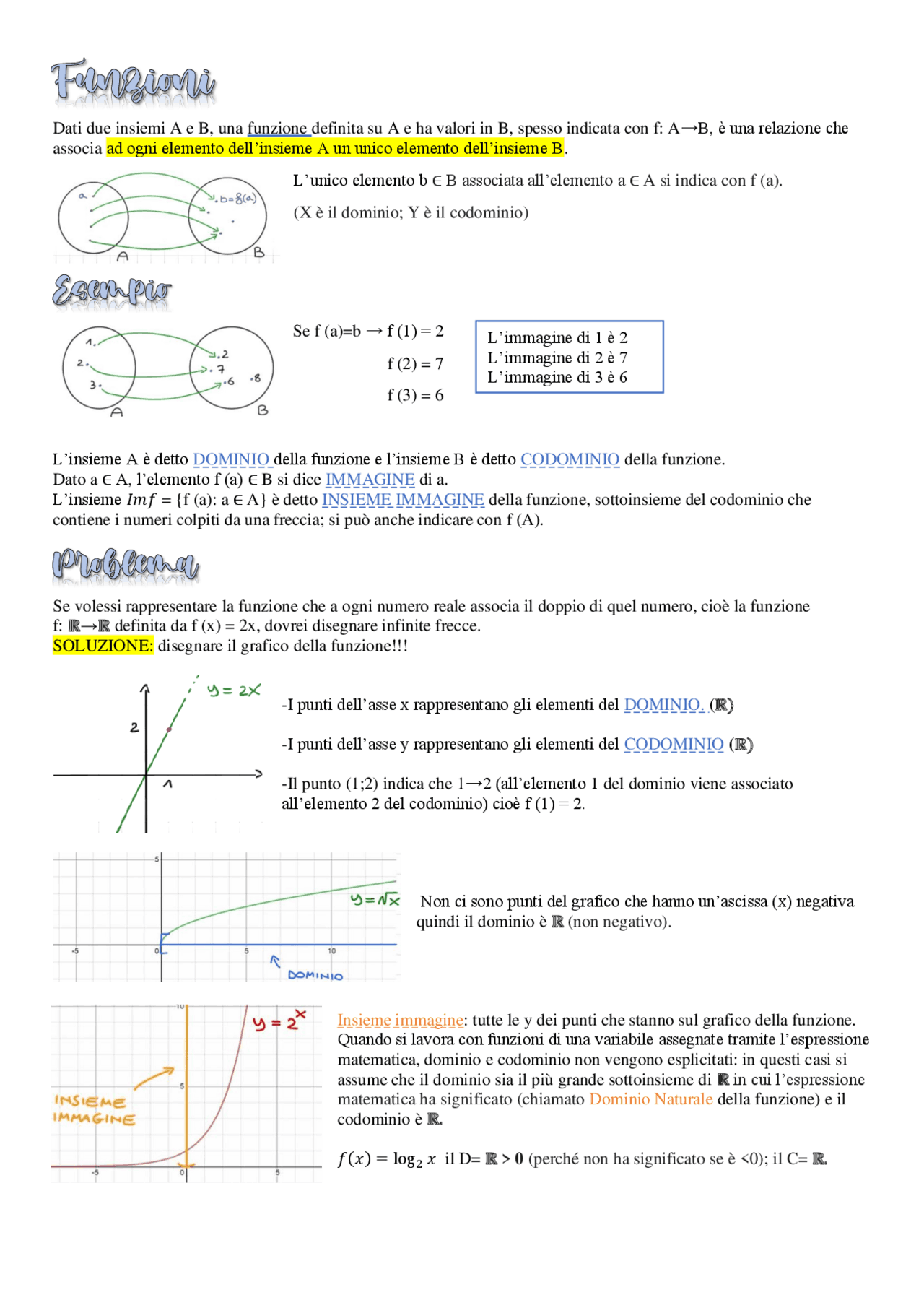 Tutto ciò che riguarda le funzioni matematiche e relativi esempi ...