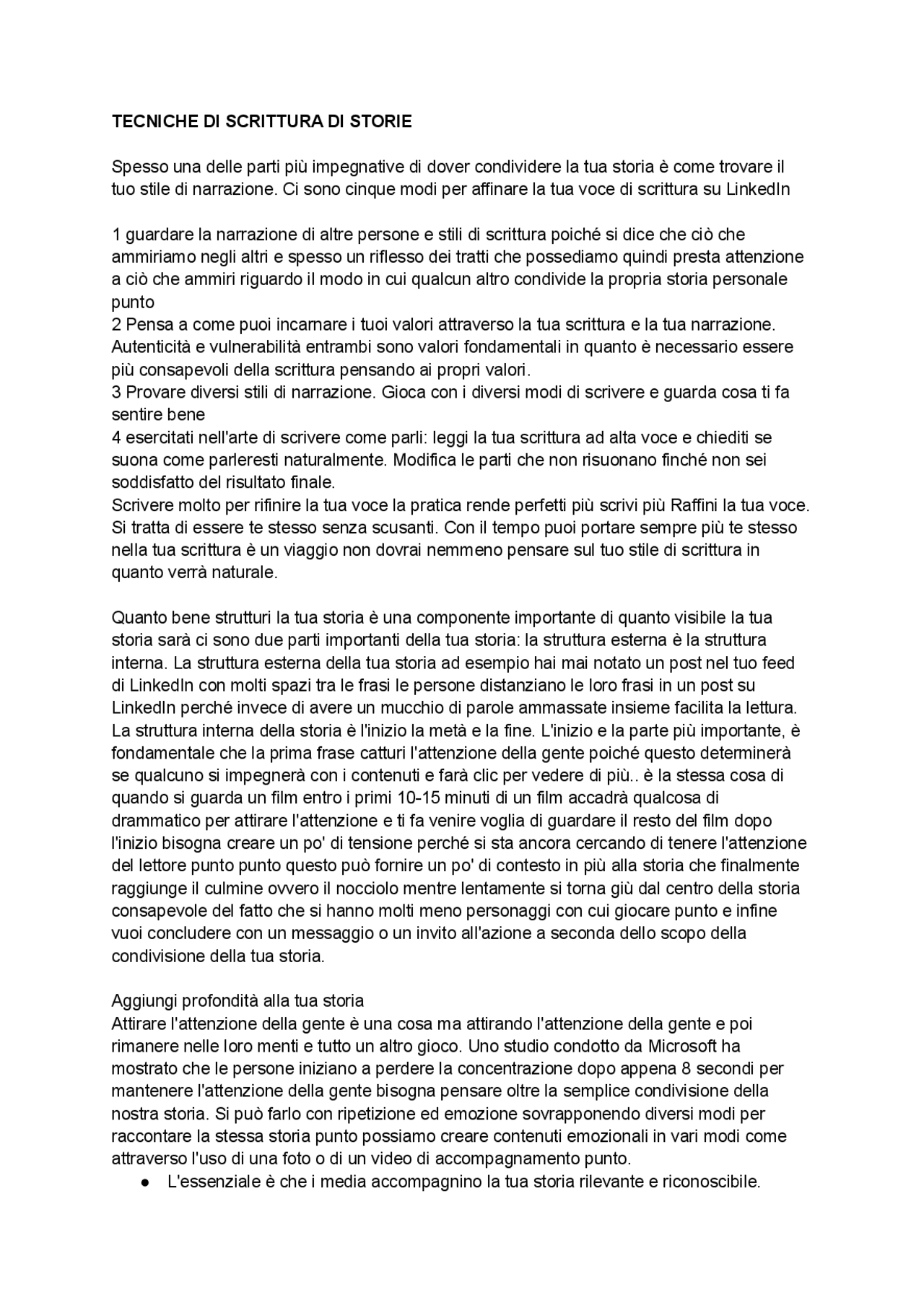 Tecniche Di Scrittura Appunti Di Scrittura Tecnica Docsity