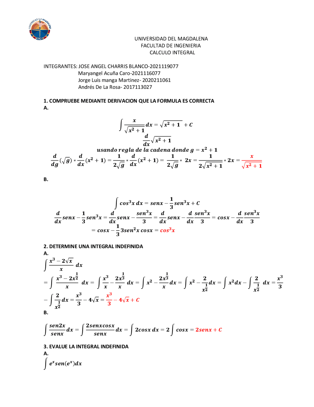 Calculo Integral Ejem Ejercicios De Cálculo Diferencial Y Integral