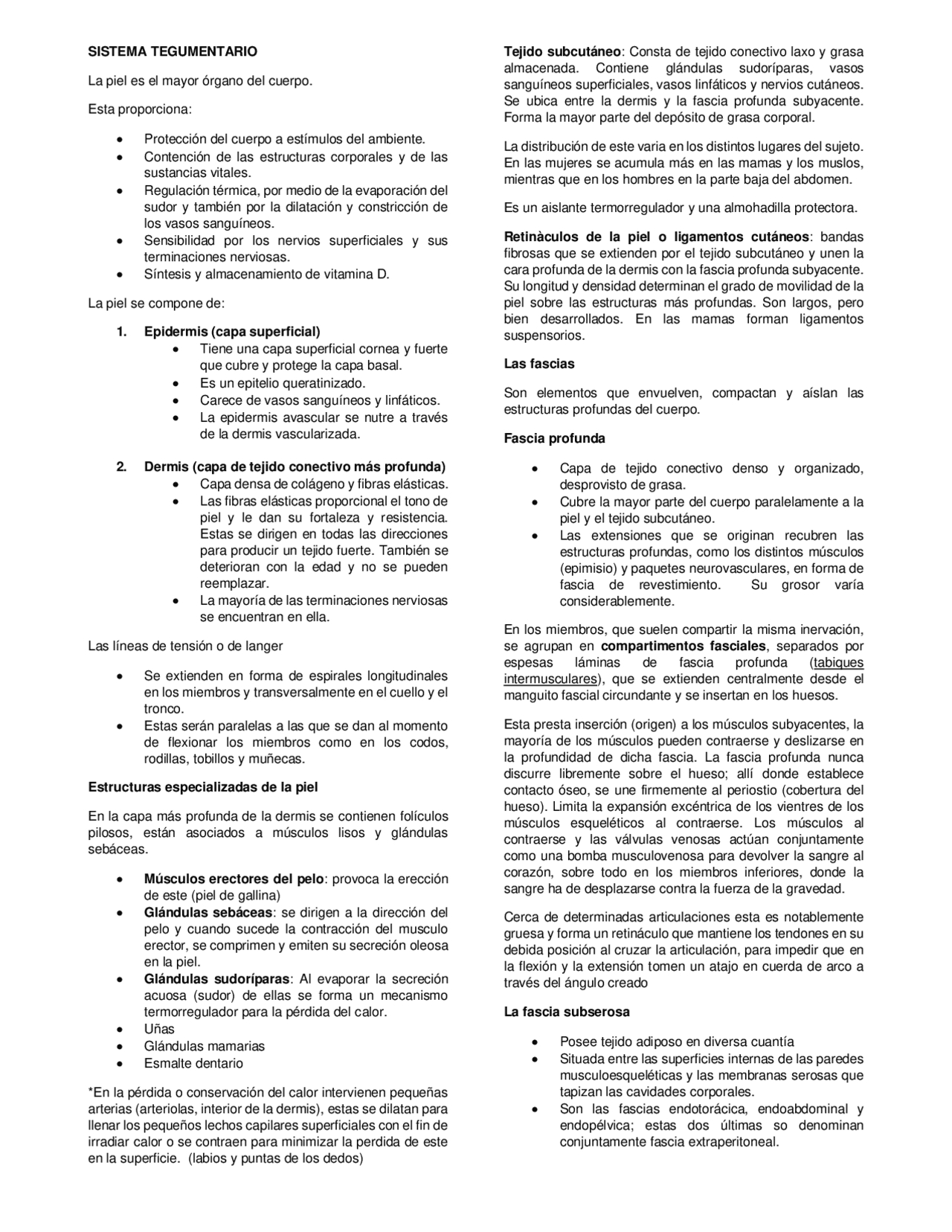 Sistema Tegumentario Resúmenes De Anatomía Docsity