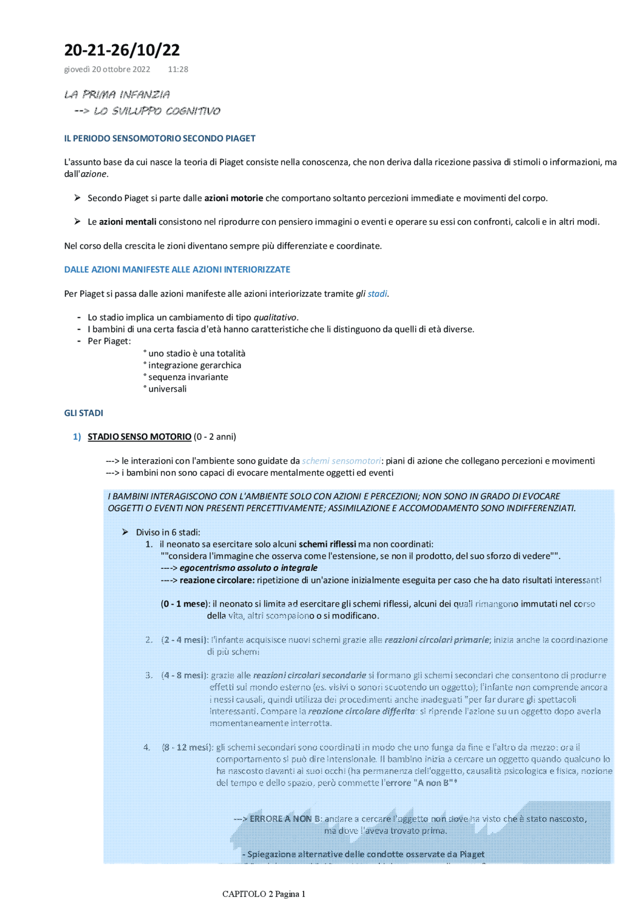 Schema Riassuntivo Capitolo 2 Psicologia Dello Sviluppo Schemi E