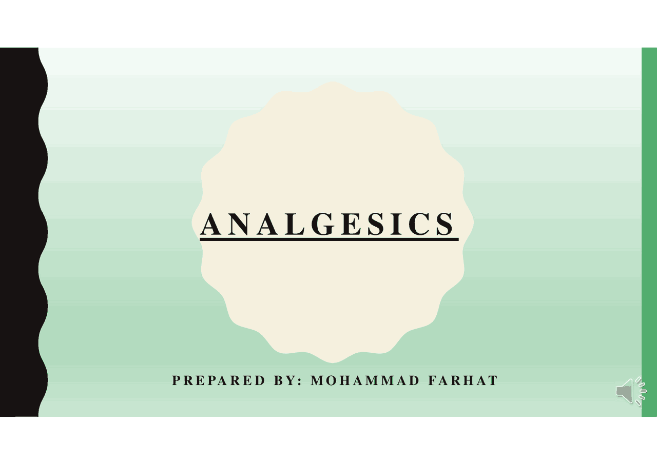 Analgesics: Types and Uses | Study notes Chemistry | Docsity