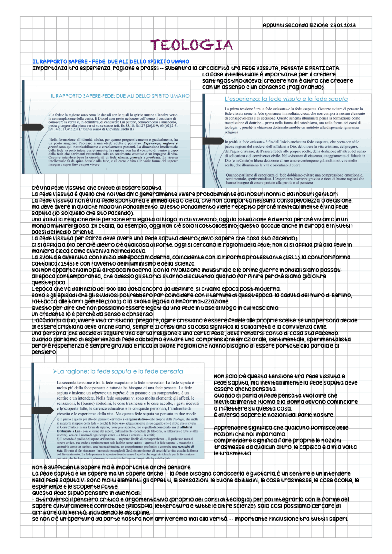 Appunti Seconda Lezione Teologia I Bonelli Appunti Di Teologia Docsity