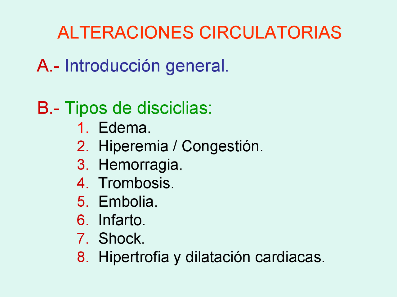 Disciclias En Sistema Circulatorio Resúmenes De Anatomía Patológica