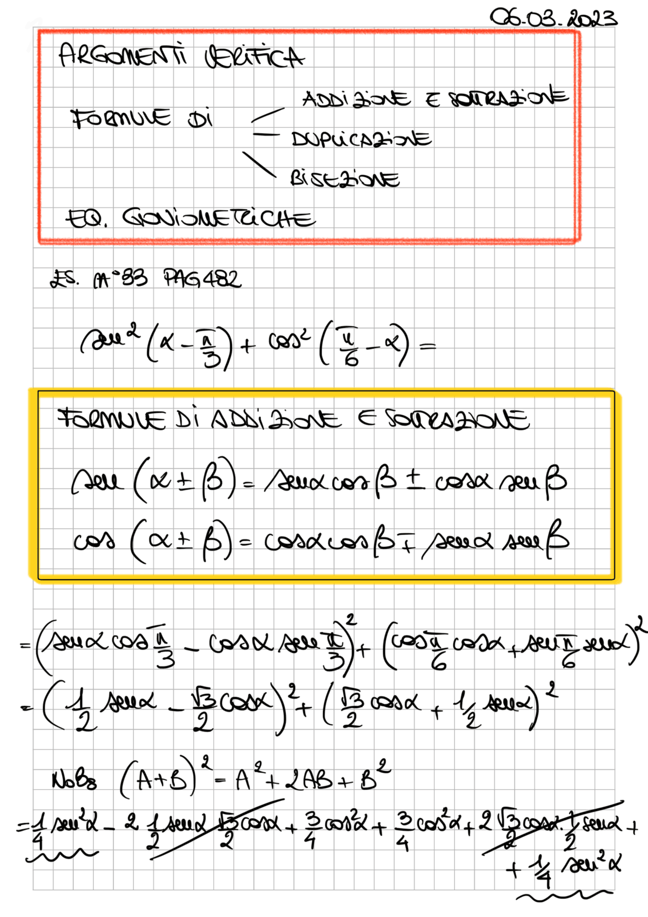 Esercizi e formule matematica | Formulari di Matematica | Docsity