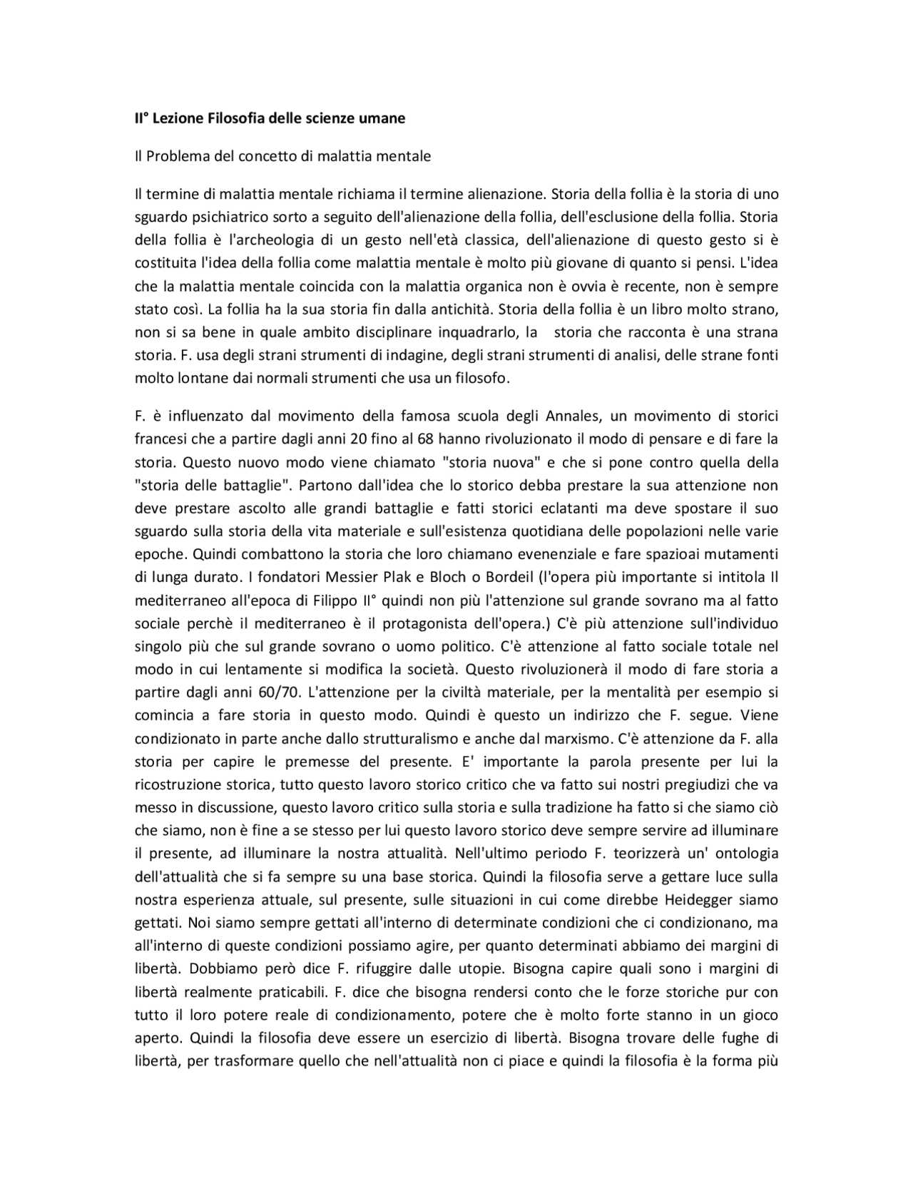 2 Lezione Michel Foucault Sbobinature Di Filosofia Docsity