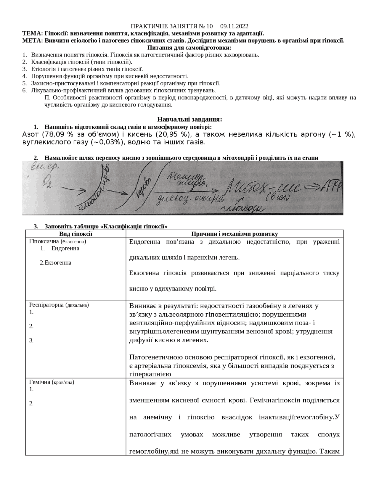 Протокол 10 патологічна фізіологія Упражнения и задачи