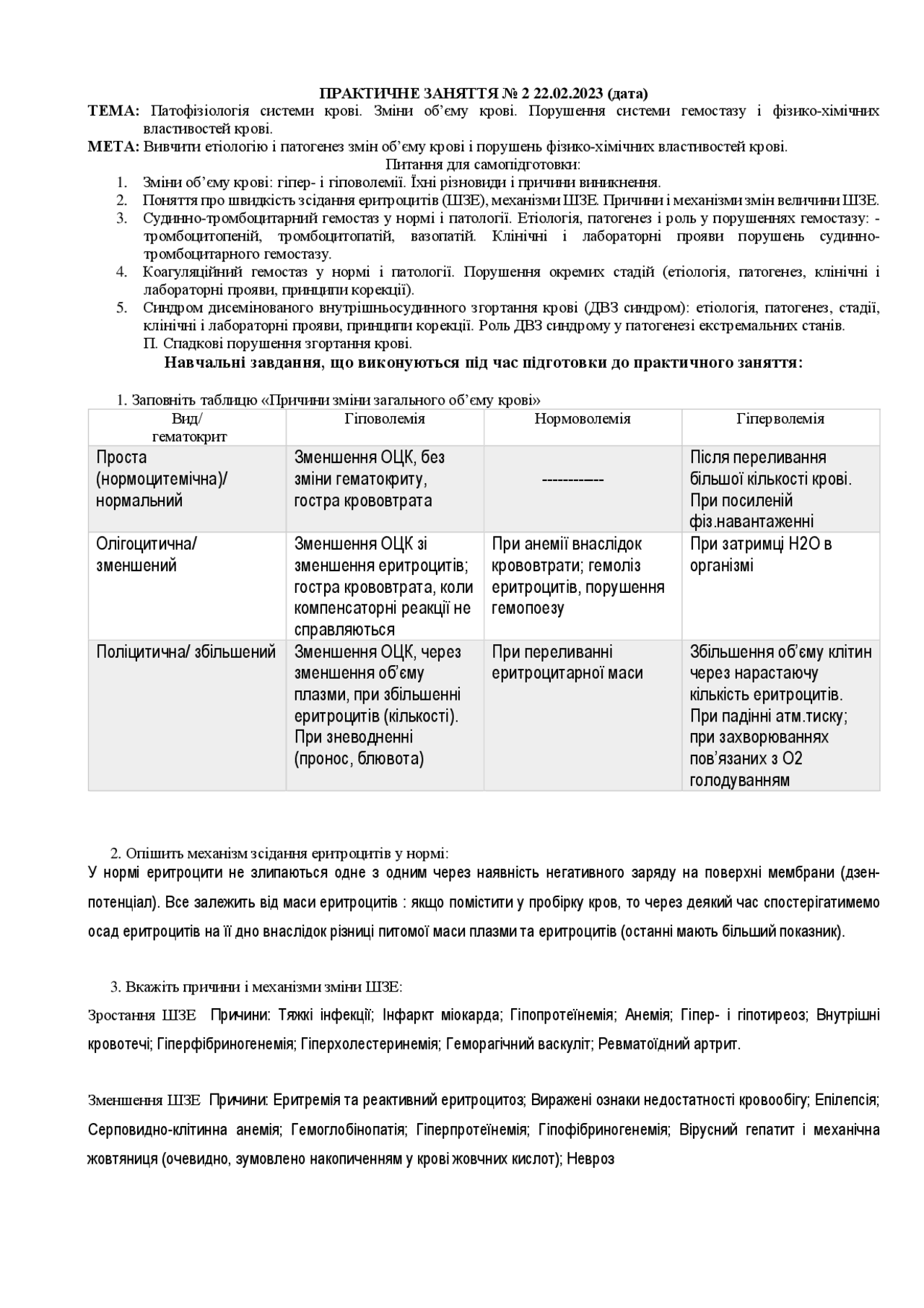 протокол другої теми Схемы Патологическая физиология Docsity