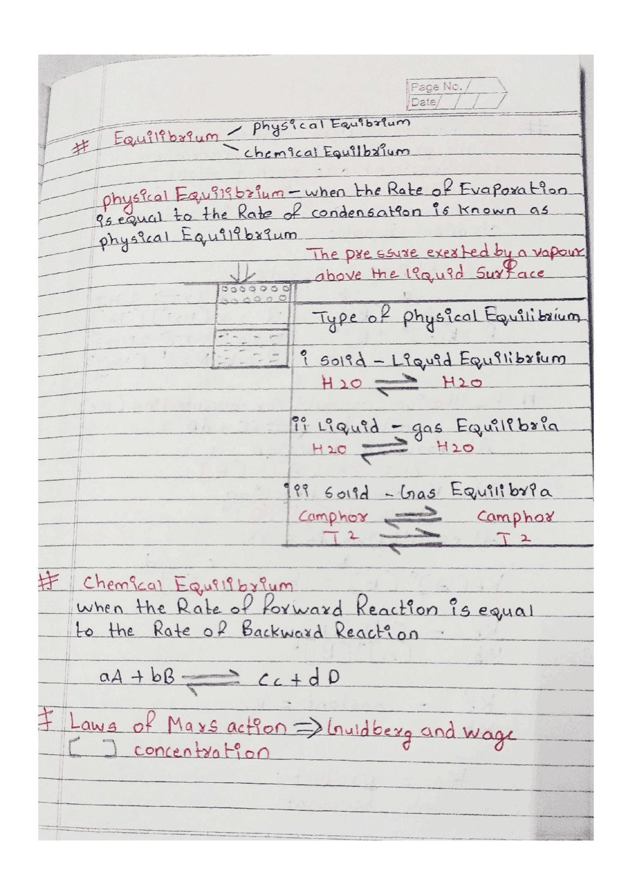 Grade 11 chemistry= chemical equilibrium | Lecture notes Chemistry ...