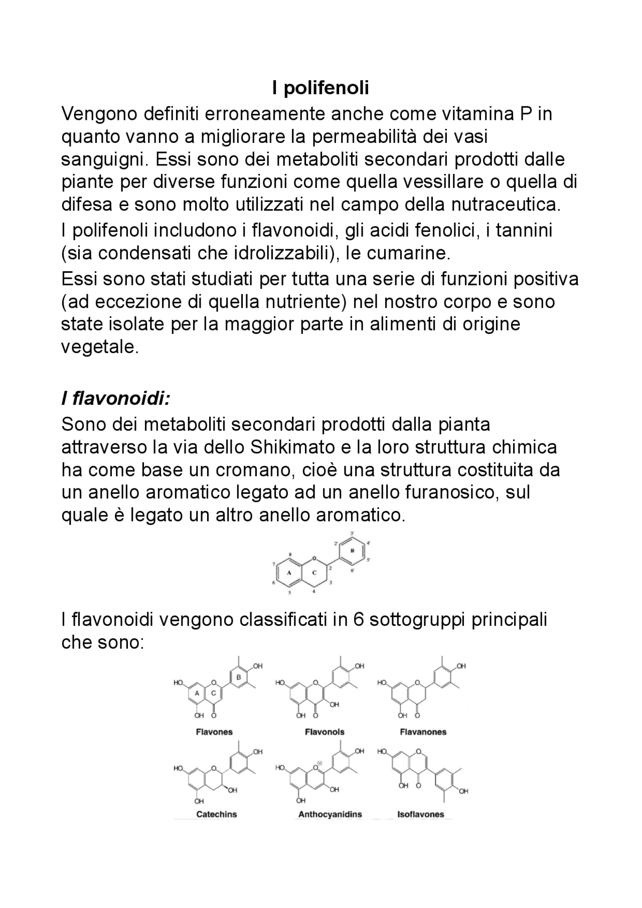 I POLIFENOLI - CHIMICA DEGLI ALIMENTI | Appunti di Chimica degli ...