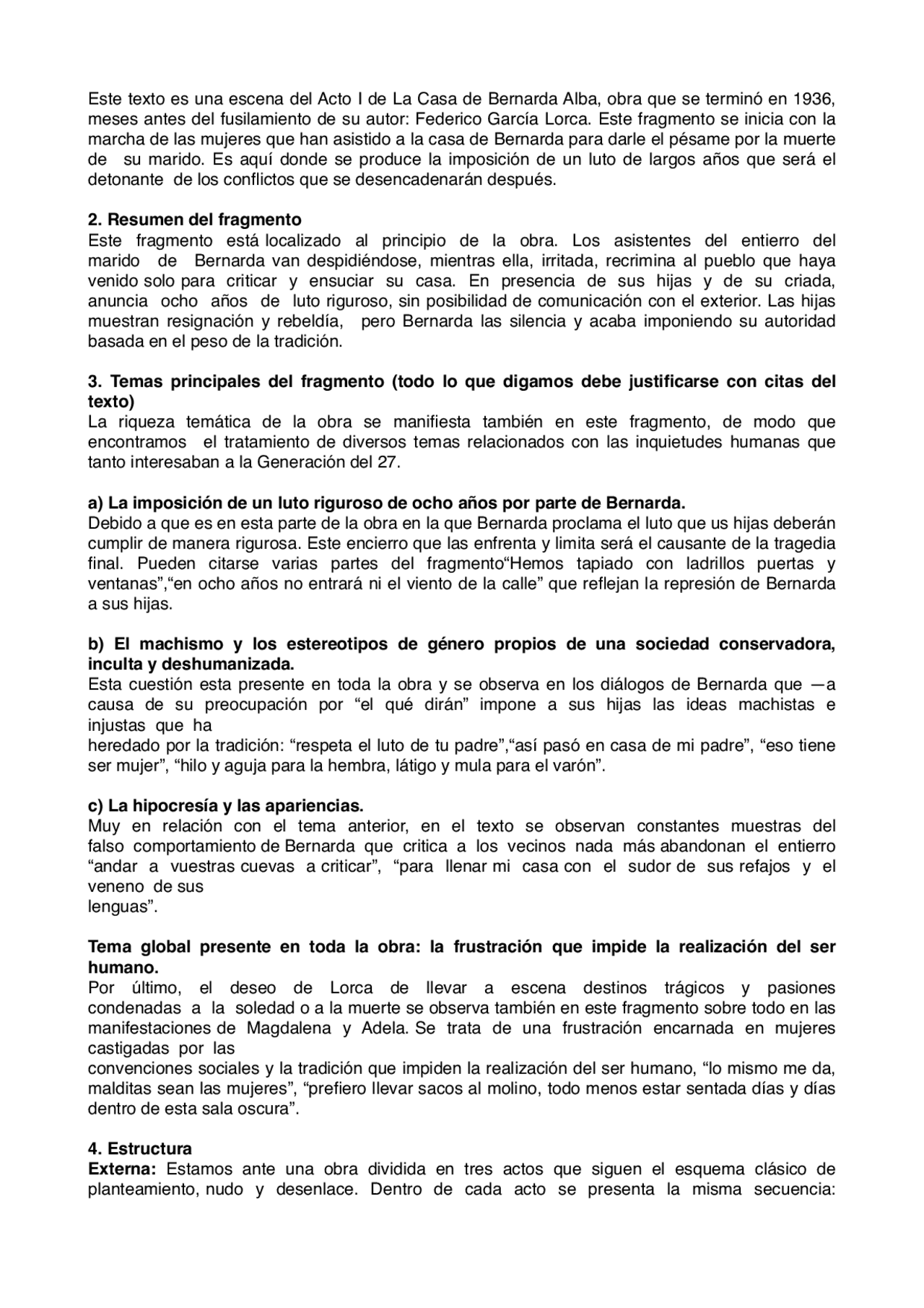 Acto 1 la casa de Bernarda alba | Resúmenes de Lengua y Literatura ...