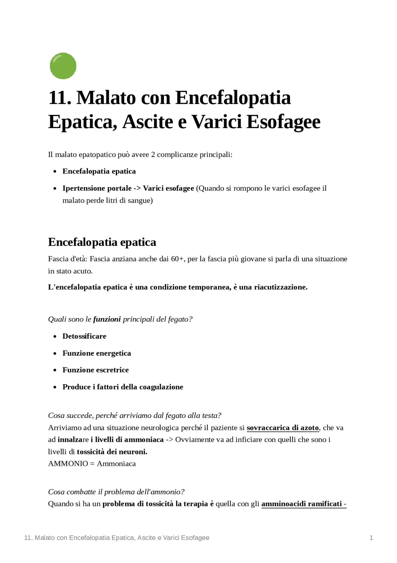 Malato con Encefalopatia Epatica, Ascite e Varici Esofagee | Appunti di ...