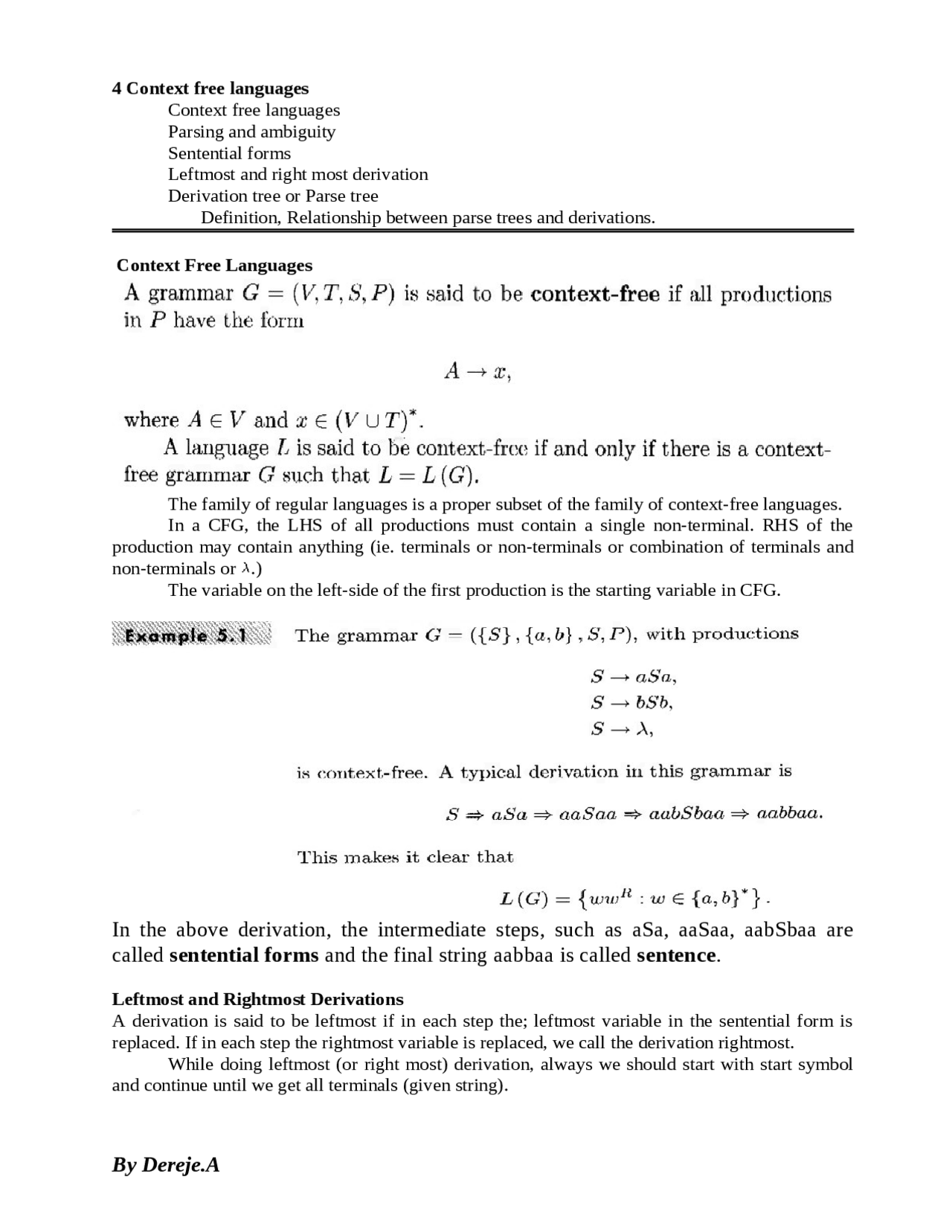 Formal Lang And Auth Theory Cheat Sheet Theory Of Formal Languages