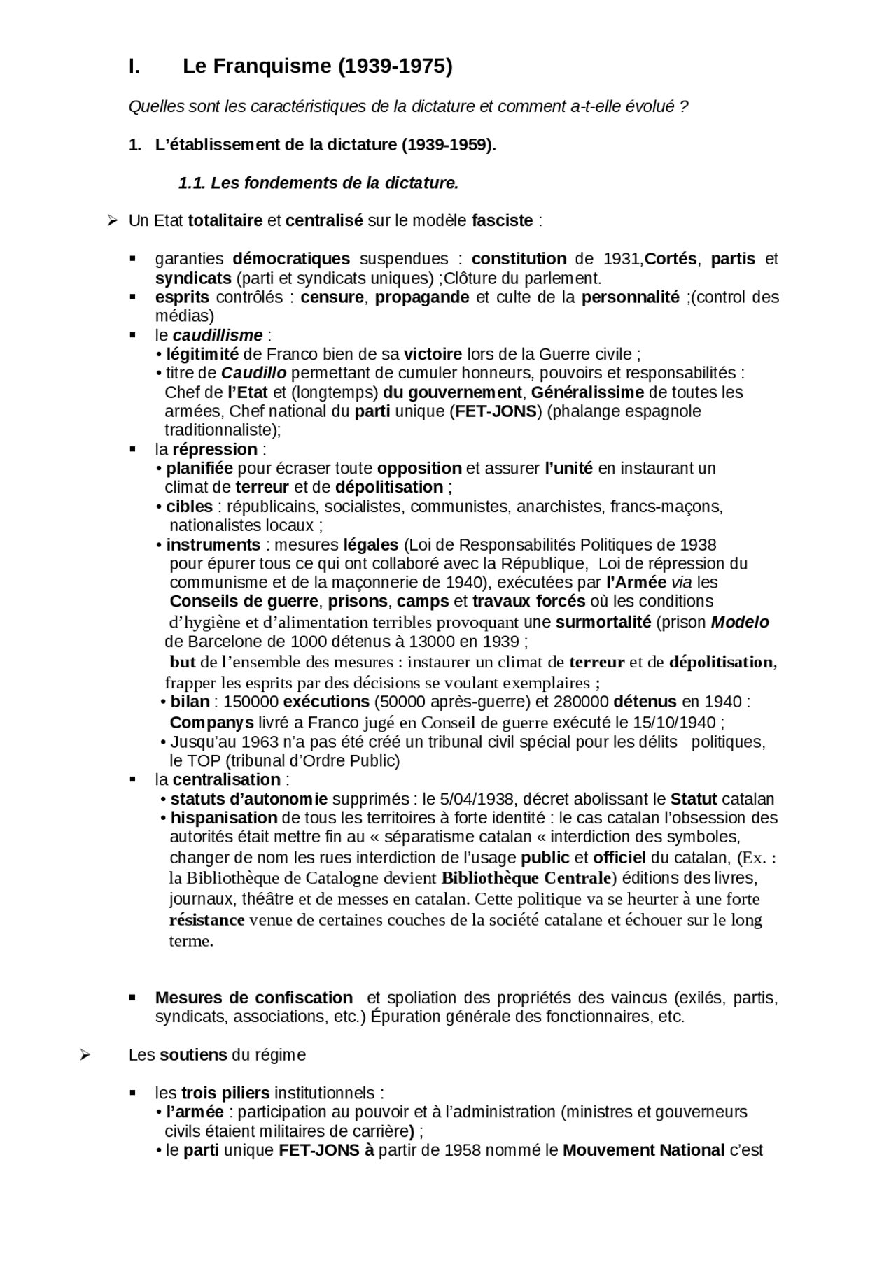 El franquismo y la guerra civil ( 1939-1973) | Resúmenes de Historia de ...