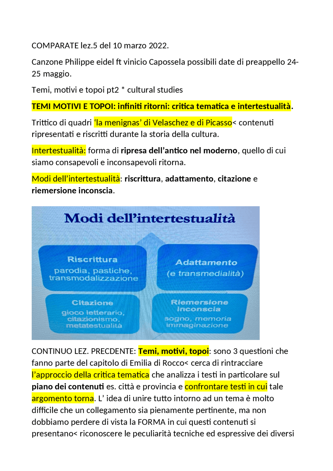 Lezioni Introduttive Di Comparate Appunti Di Letterature Comparate