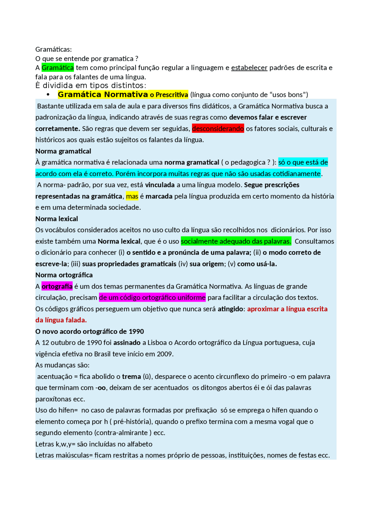 Diversi Tipi Di Grammatica Appunti Di Lingua Portoghese Docsity
