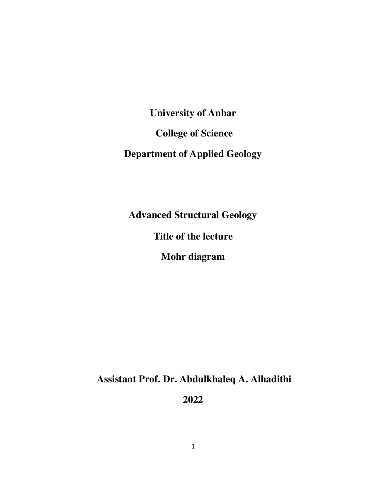 Mohr diagram for stress | Exercises Construction | Docsity