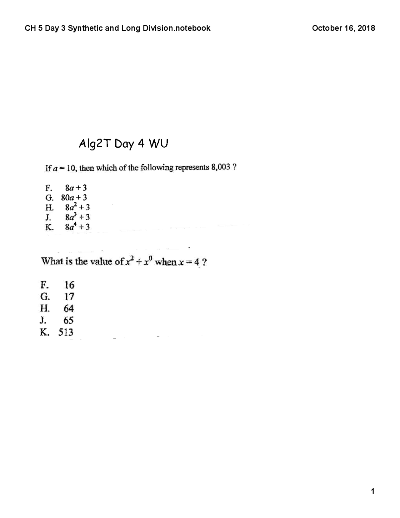 Synthetic and Long Division | Schemes and Mind Maps Algebra | Docsity